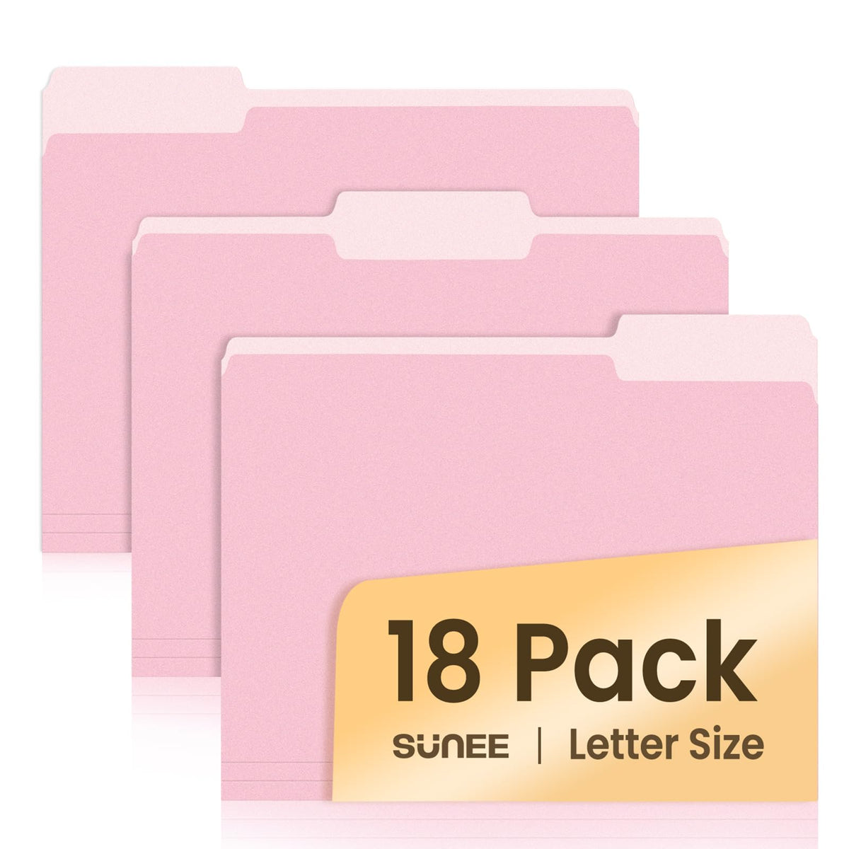 SUNEE File Folders, 18 Pack Manilla Folders 8.5 x 11, Colored Folders
