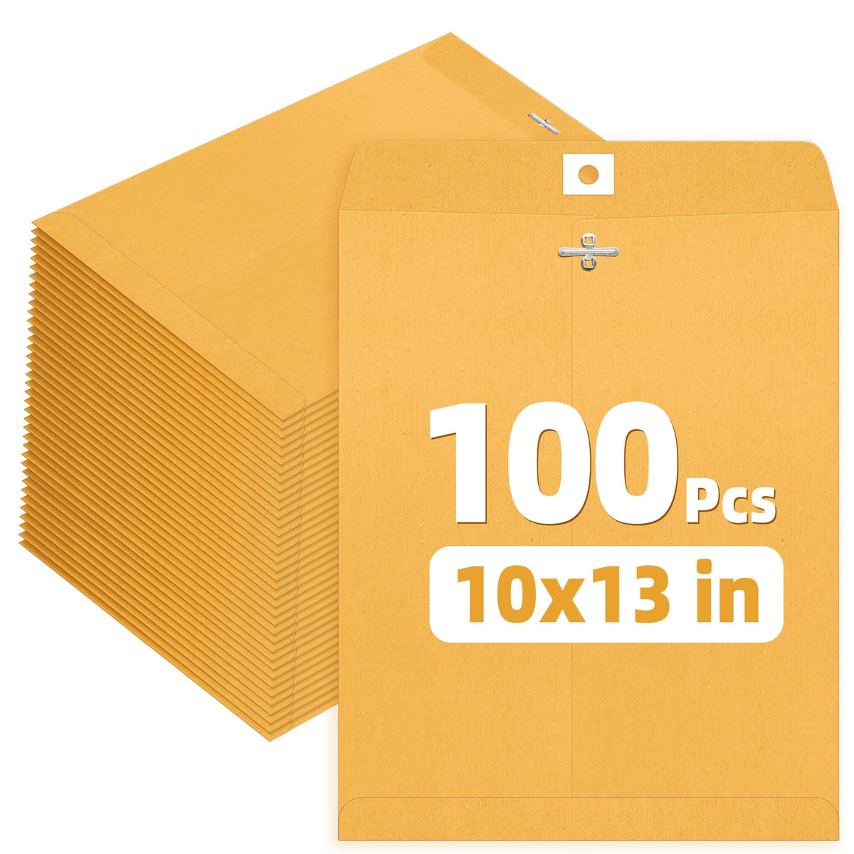 SUNEE 10x13 Clasp Envelopes 100 Count - 10x13 Inch Brown Kraft Envelop