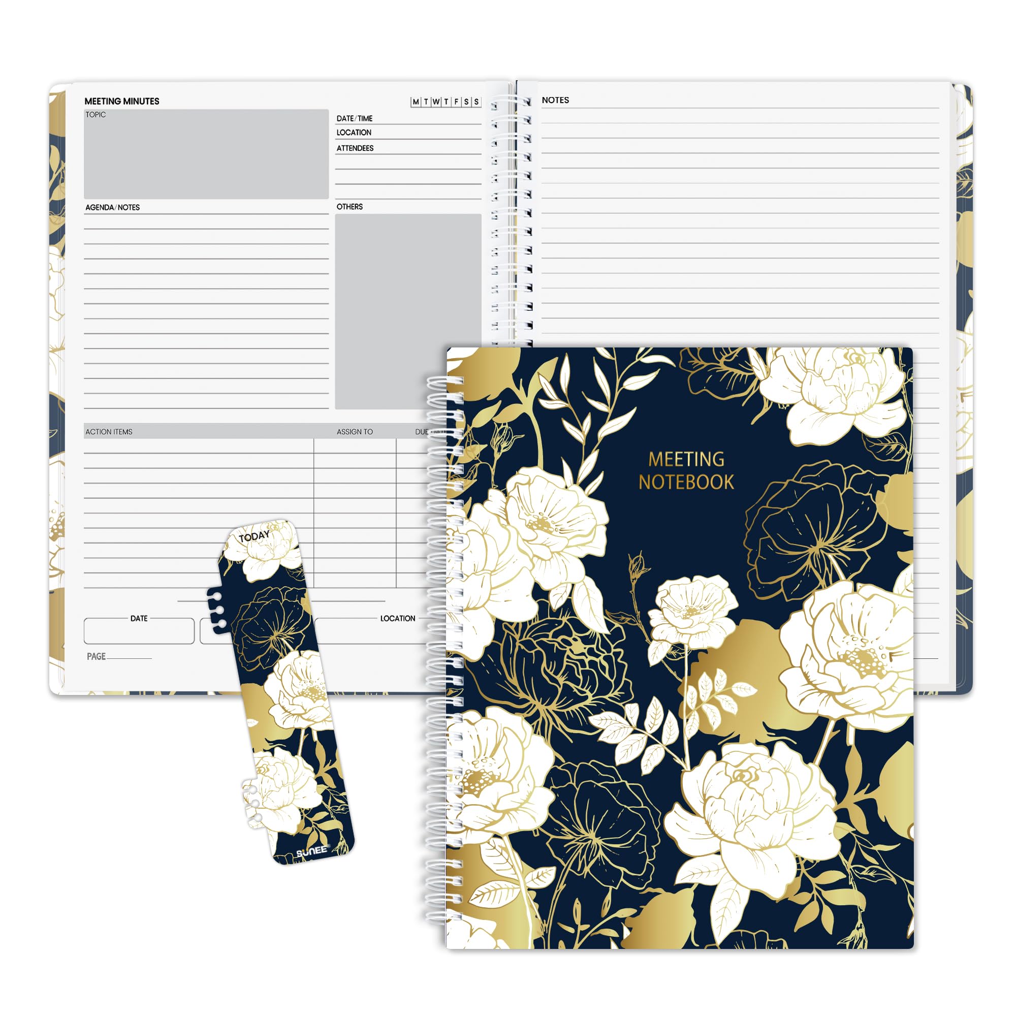 SUNEE Half Meeting Half Note - 8.5"x11" Professional Notebooks for Wor